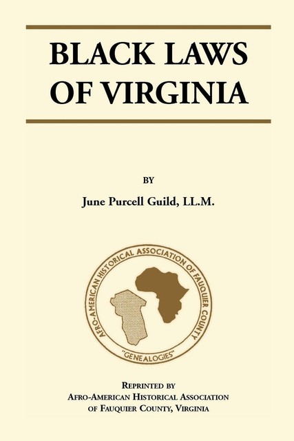 Black Laws of Virginia von June Purcell Guild (2013, Taschenbuch ...