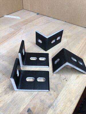 (4) Strong 1/4” Thick 3” X 2” Aluminum Brackets w/ Ridged Mounting Side ...