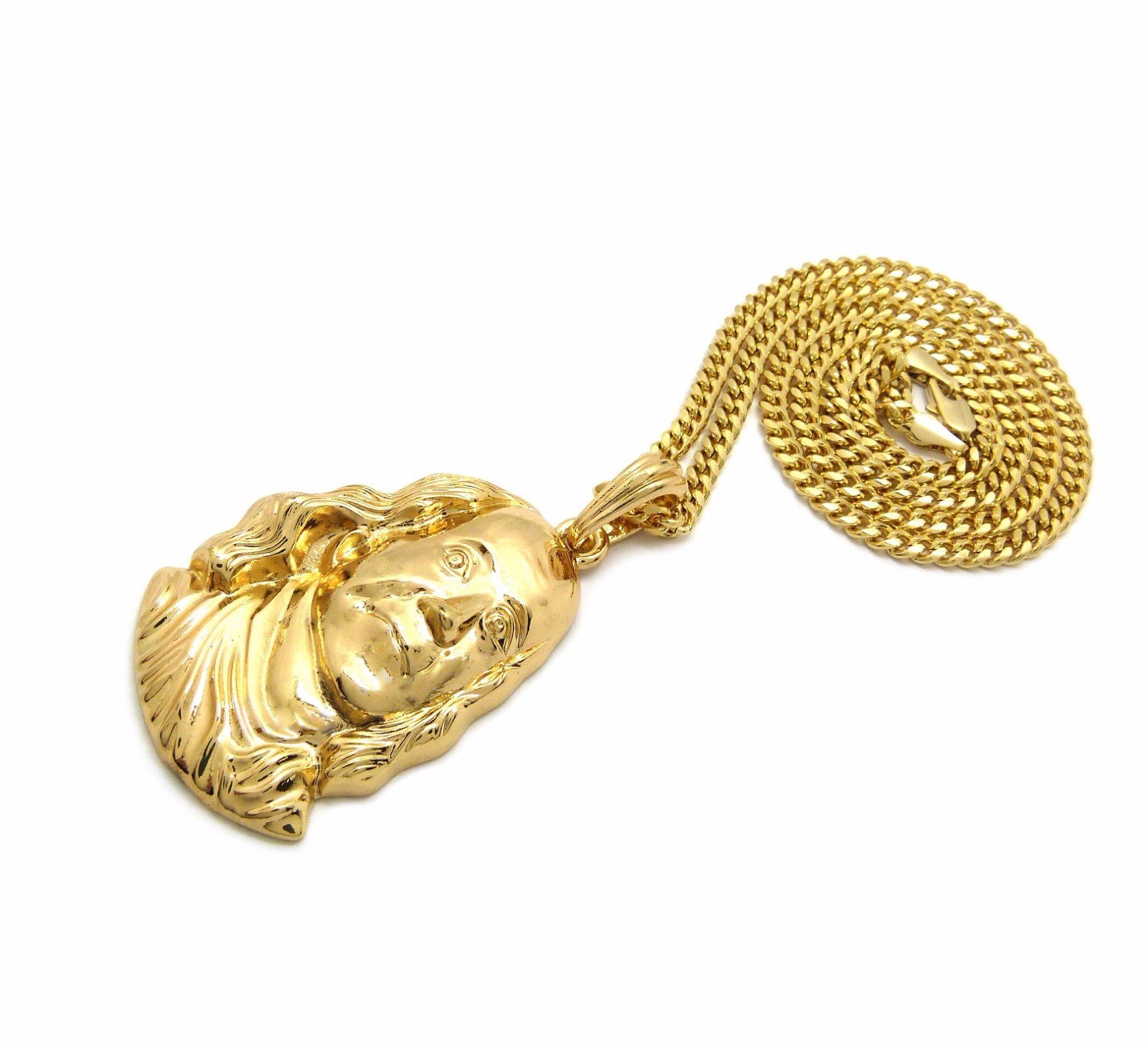 NEW BENJAMIN FRANKLIN PENDANT & 24" BOX/CUBAN/ROPE CHAIN NECKLACES ...