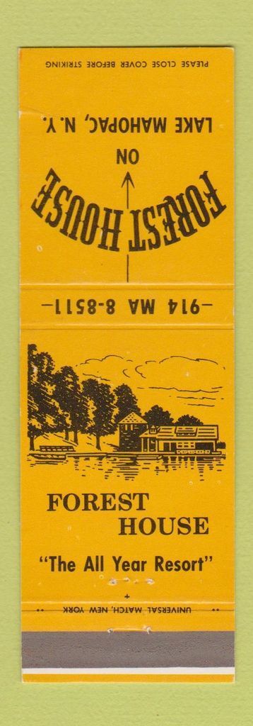 Matchbook Cover - Forrest House Lake Mahopac NY | eBay