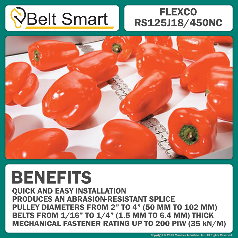 Genuine Flexco RS125J18/450NC Alligator Ready Set Staple Fastener (Box ...