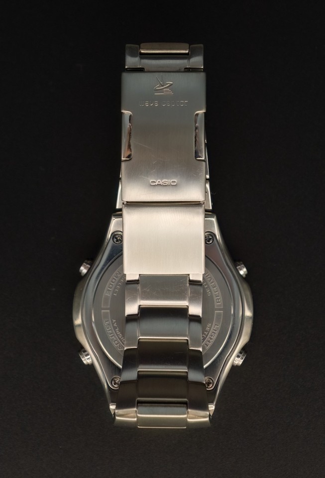 CASIO WAVE CEPTOR WVA-230 ILLUMINATOR GMT STAINLESS STEEL BLUE ...