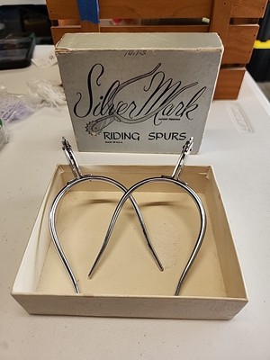 Silver Mark, Riding Spurs, Western Equestrian Riding, Slip On, 15 Point ...