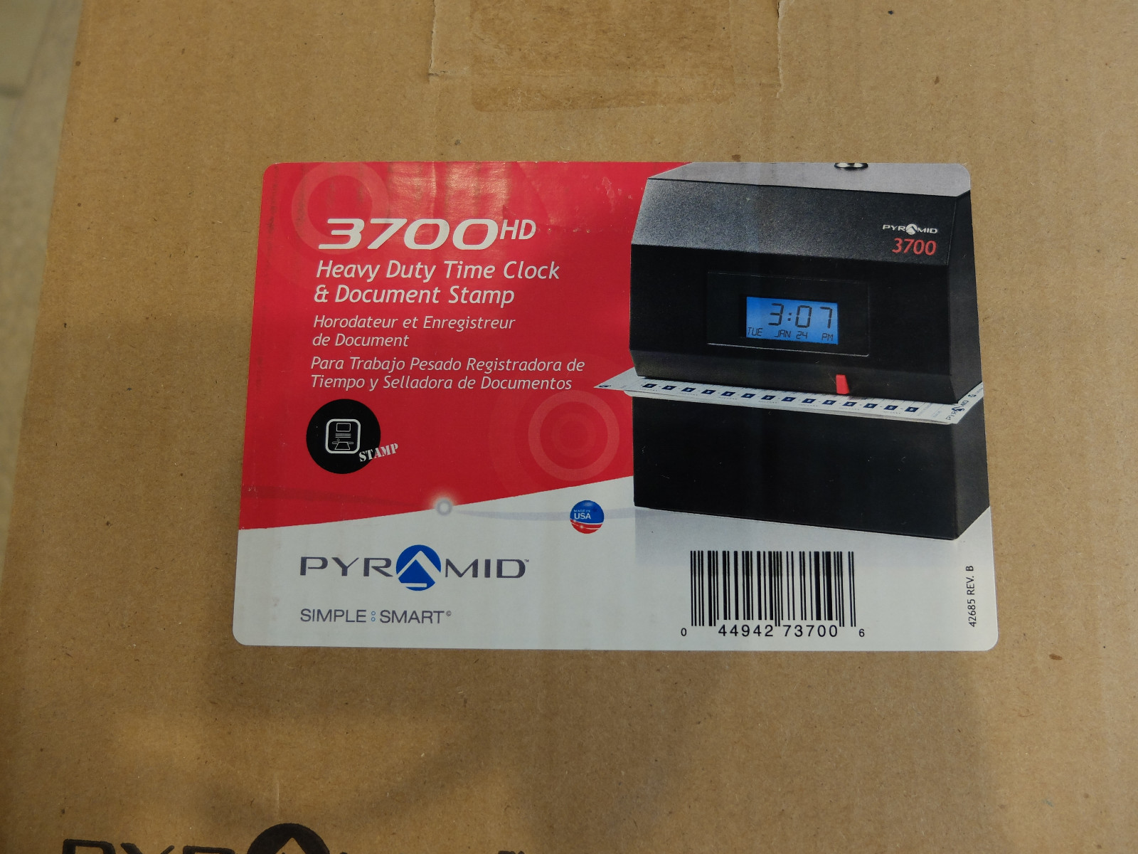 Pyramid 3700 Heavy Duty Steel Time Clock and Document Stamp - Made in ...