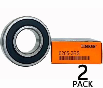 （2PACK） TIMKEN 6205-2RS 25X52X15MM Double Rubber Seal Bearings | eBay