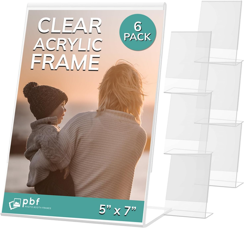 Photo Booth Frames - 5X7 Inch Clear Acrylic Display, Slanted Back ...
