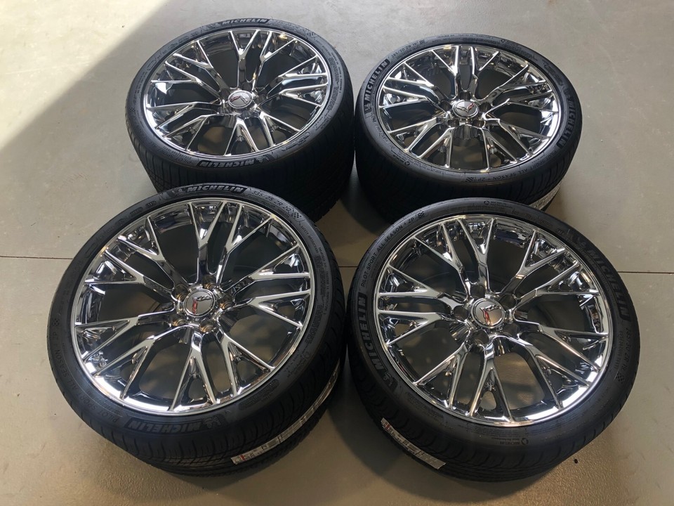 Chrome C7 Z06 ZO6 Corvette Wheel Michelin Pilot Sport AS4 ZP Tire ...