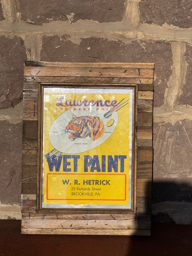 Vintage Lawrence Paints Wet Paint Sign | eBay