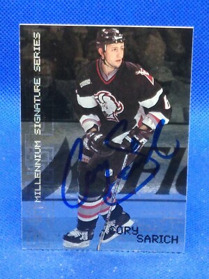 Cory Sarich 1999-00 In The Game #37 PERSONAL AUTOGRAPH Buffalo Sabres ...