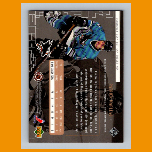 Patrick Marleau #4 1998 Upper Deck UD3 San Jose Sharks Hockey Card NHL ...