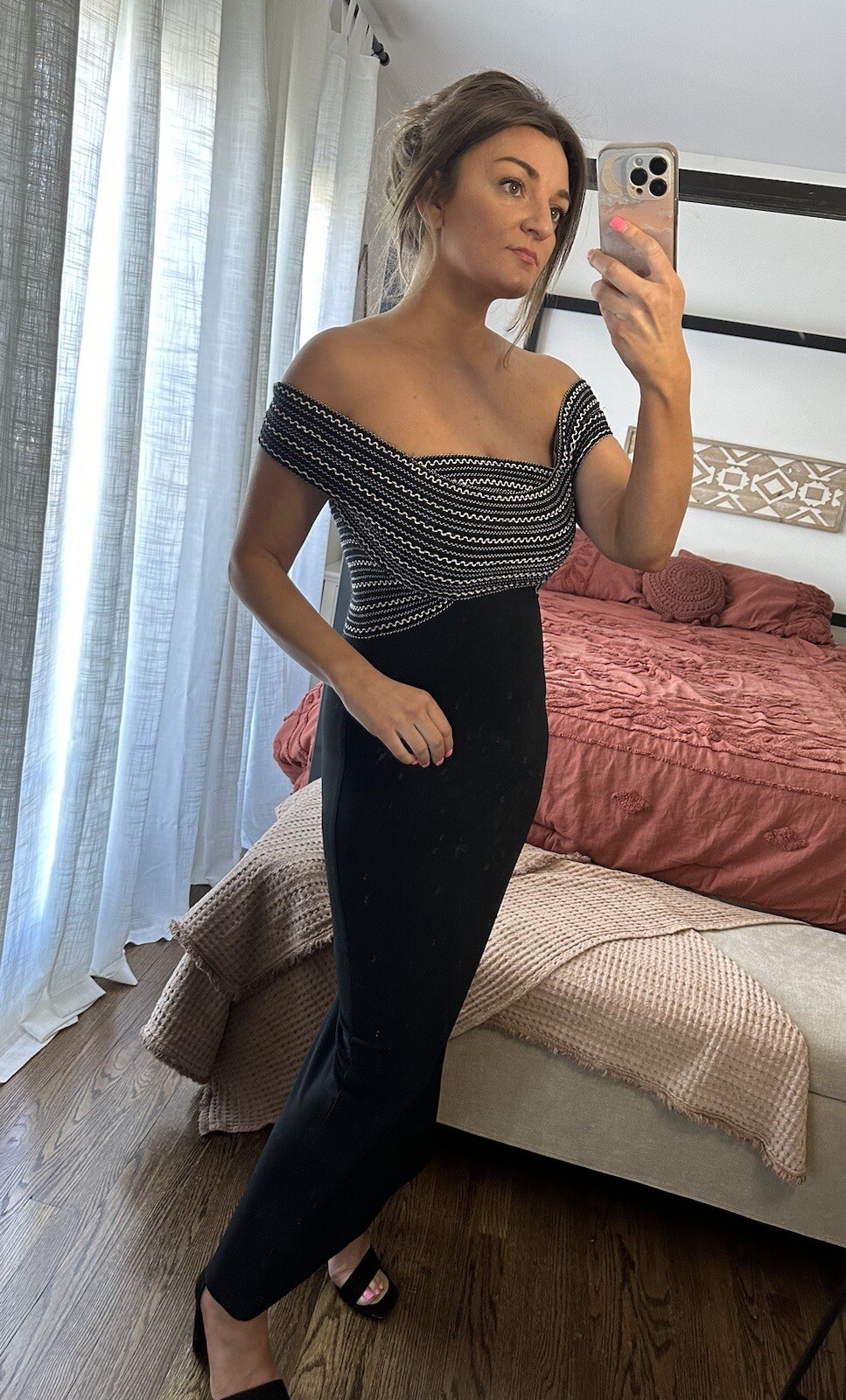 Vintage Susan Roselli For Vijack Size 8 Black Off The Shoulder Maxi Dress Gown | eBay