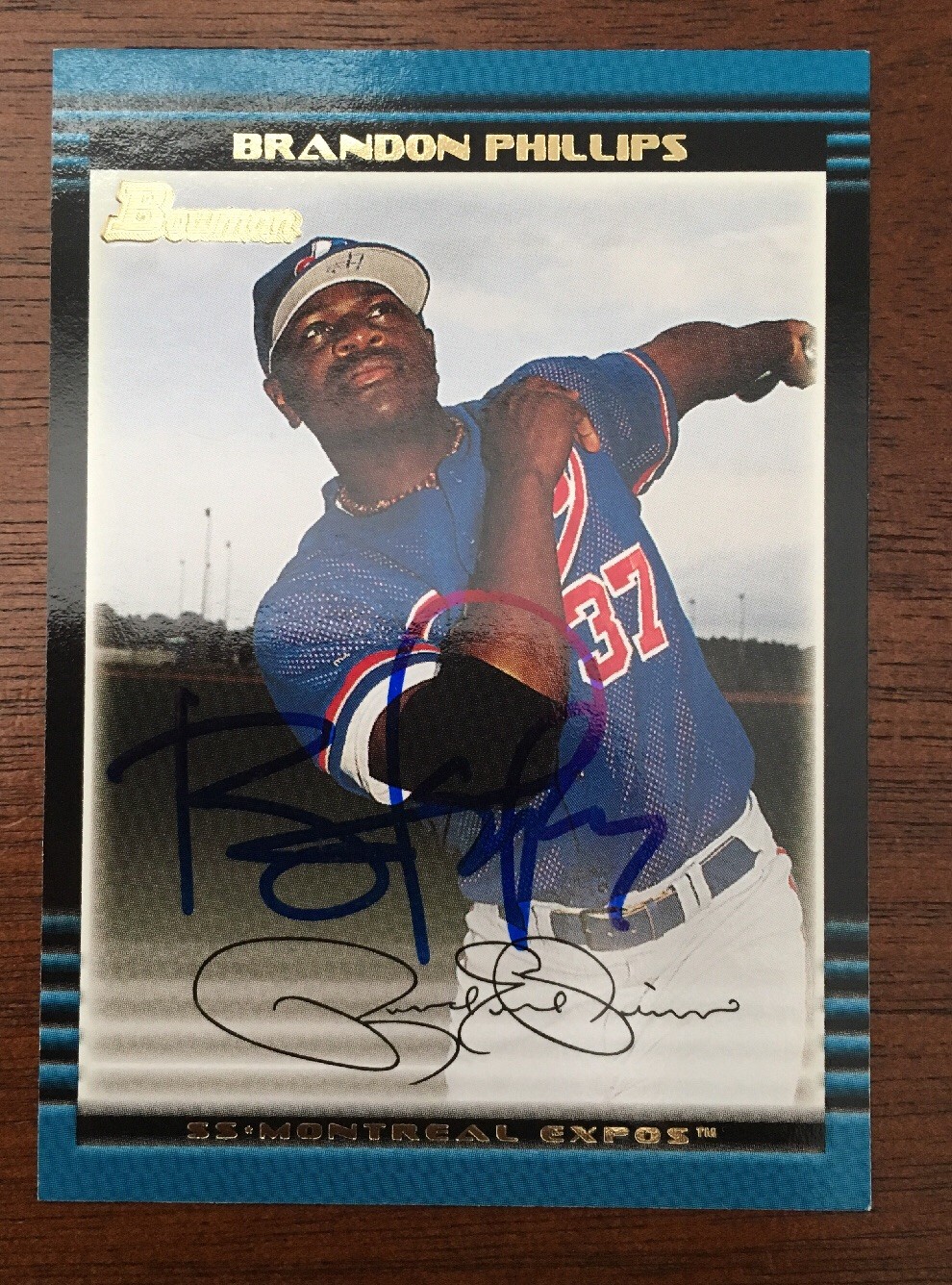 BRANDON PHILLIPS 2002 BOWMAN AUTOGRAPHED SIGNED AUTO BASEBALL CARD 258 ...