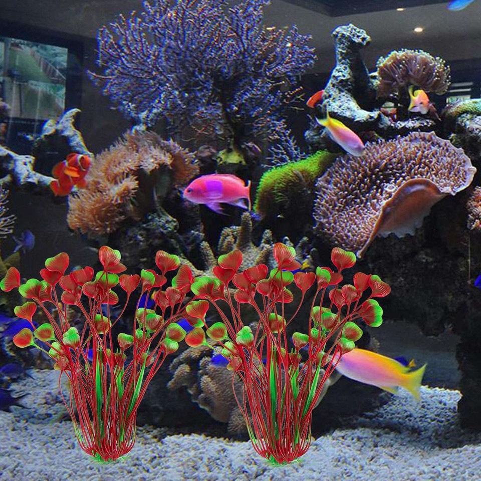 Artificial Aquarium Plants Fake Plastic Fish Tank Aquatic Decoration ...