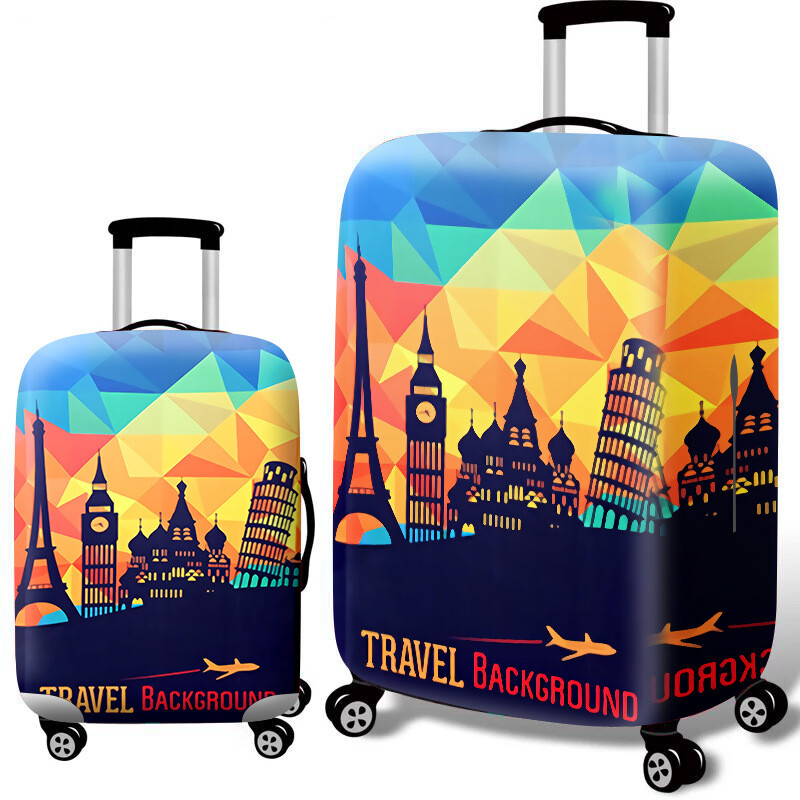 Printed Travel Luggage Cover Protector Elastic Suitcase Bag Dust-proof ...