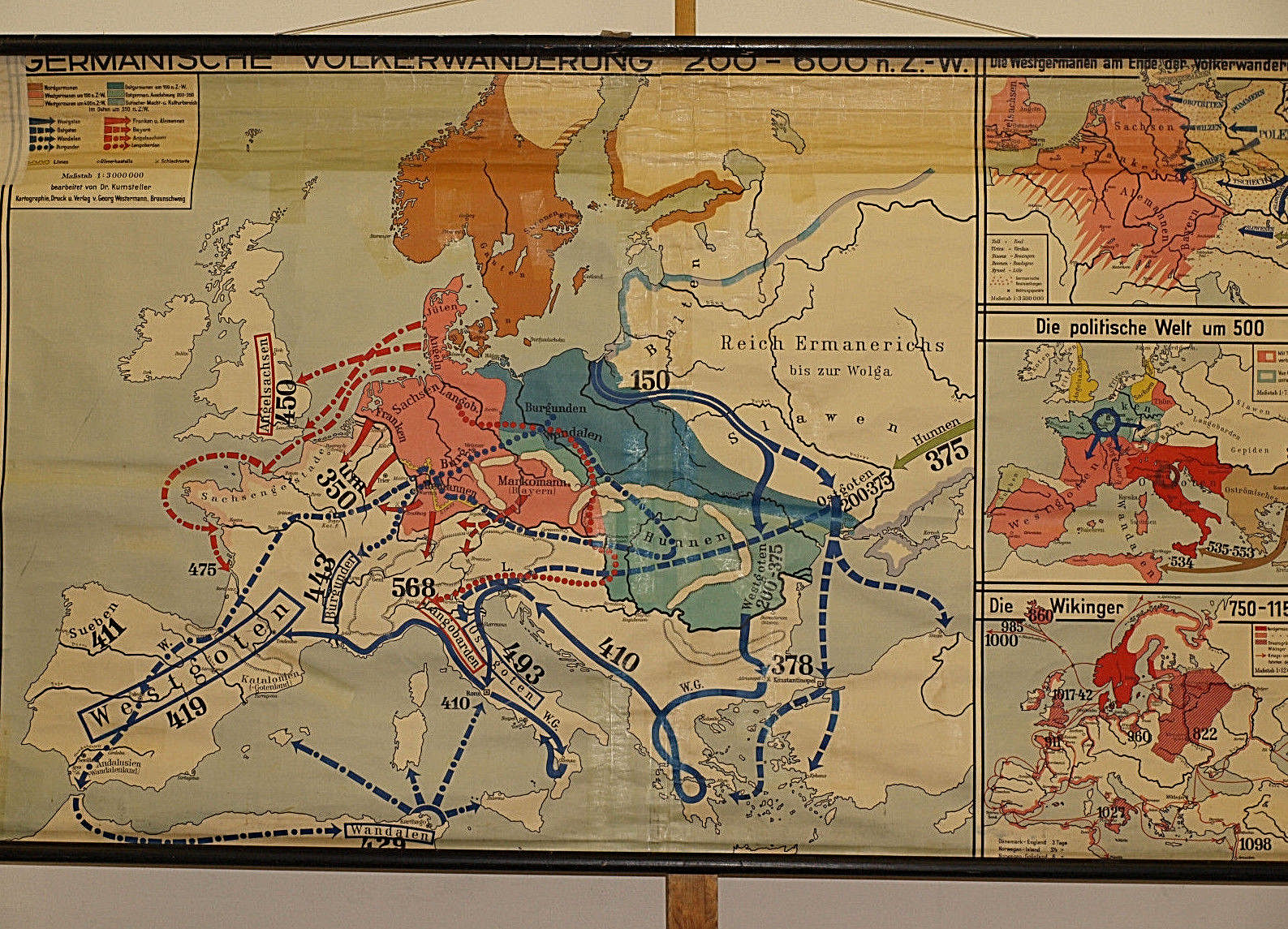 Wandkarte Germanische Völkerwanderung 183x112 migration by germanic ...