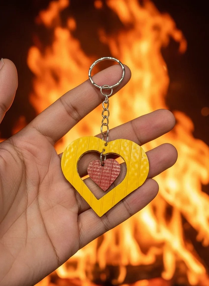Unique Handmade Keychain – Sustainable Fire Hose –Heart - Supports ...