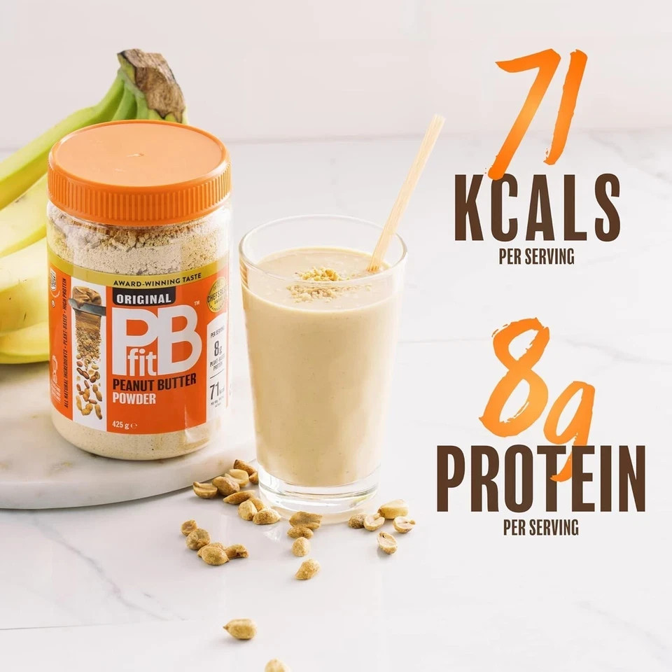PB Fit Peanut Butter Powder 425g High Protein, 87% Less Fat Vegan BBe ...
