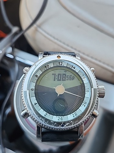 Cozmo Yes Analog Digital Watch Men 100m Rotating Bezel New Battery New ...