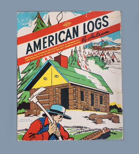 1950’s VTG AMERICAN LOGS in Original Box by Halsam Building Log Set ...