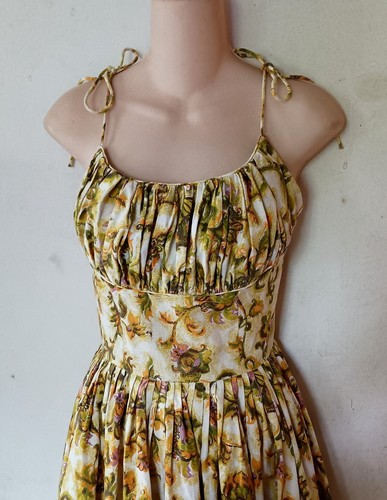 50's Unique Kerrybrooke Cotton Sundress w/ Spagetti Straps - Great ...