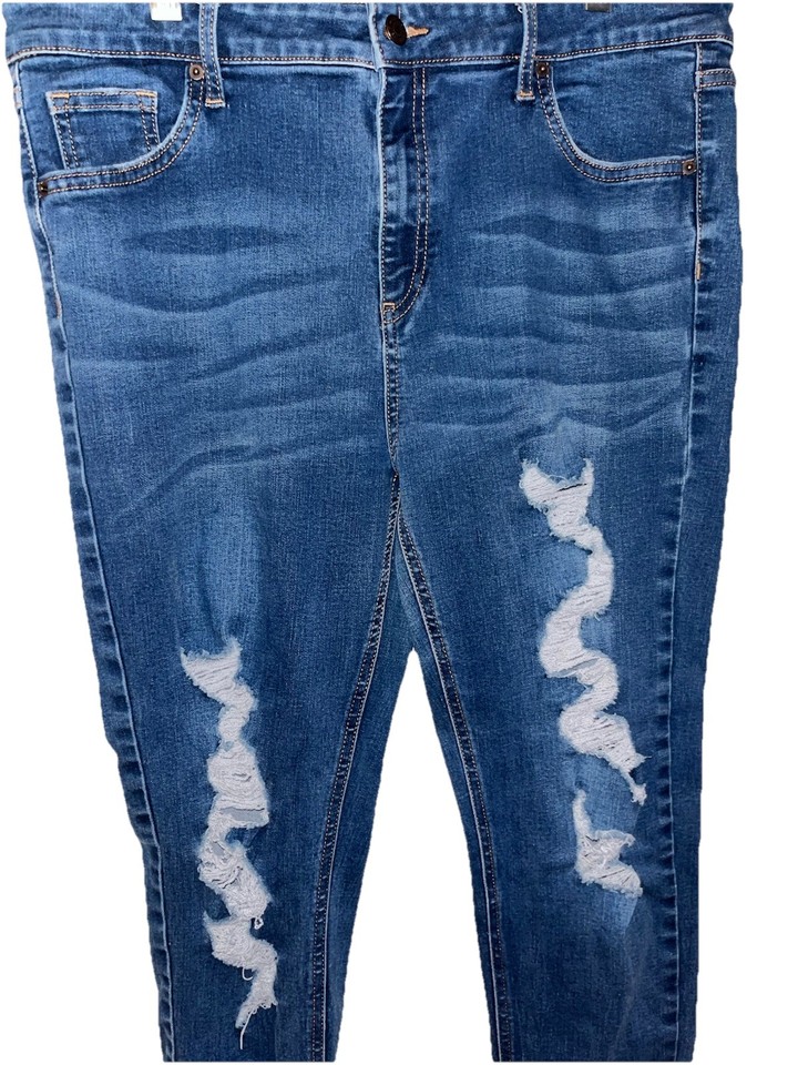 Wild Fable Jeans Distressed Blue Denim Size 16 | eBay
