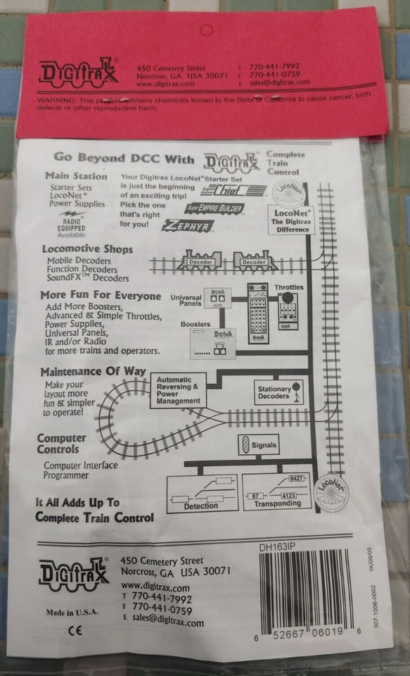 1.5 Amp HO Scale Model Train Decoder w/Integrated Medium Plug ...
