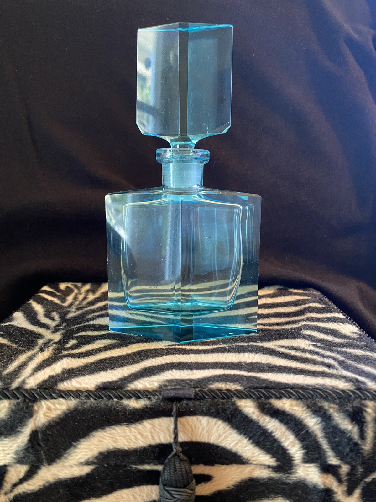 Beautiful Aqua Mid Century Aqua Perfume Bottle | eBay