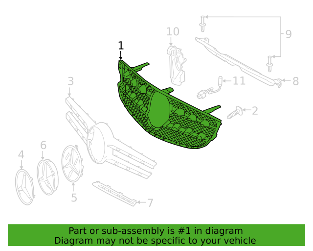 Mercedes Benz New GLC300 GLC350e 2016-2019 Radiator Grille Frame OE ...