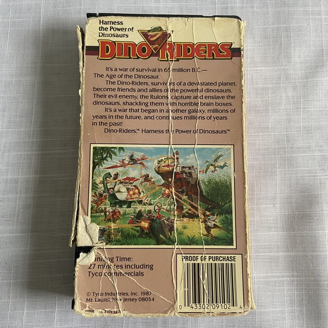 Dino Riders VHS Cassette Tape Adventure Volume 1 Tyco 1987 Kids Fantasy ...