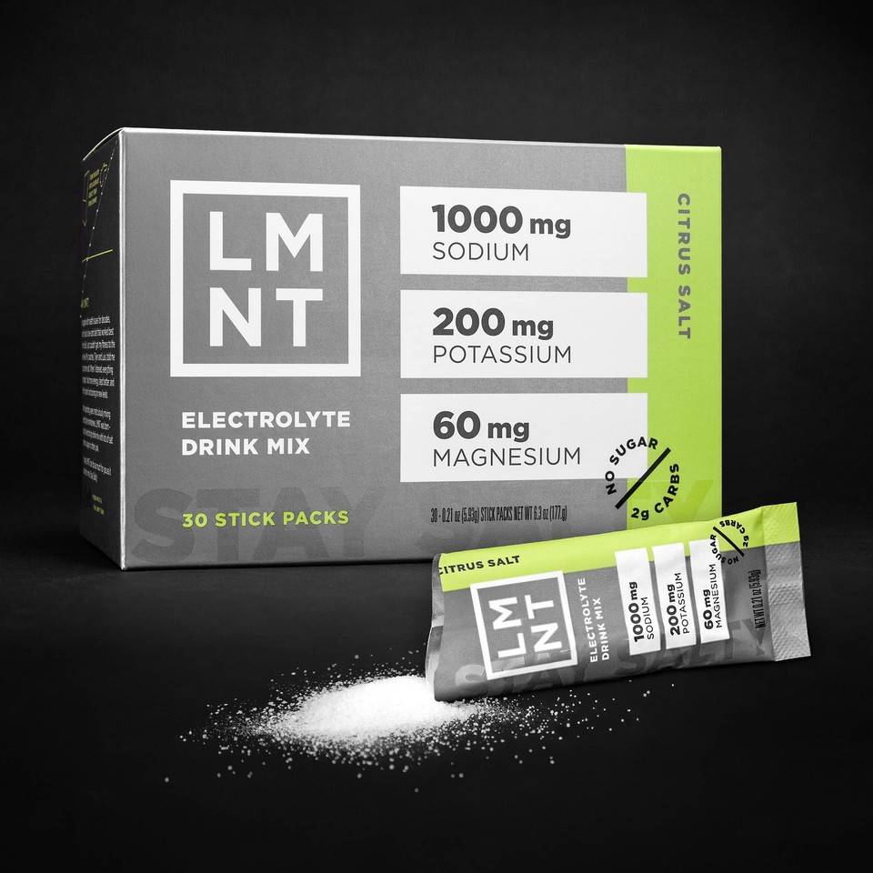 LMNT Zero Sugar Electrolytes - Citrus Salt | Drink Mix | 30-Count ...