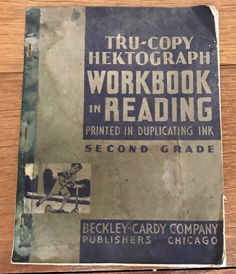 Vintage Hectograph Duplicating Reading Workbook Canfield One Room ...