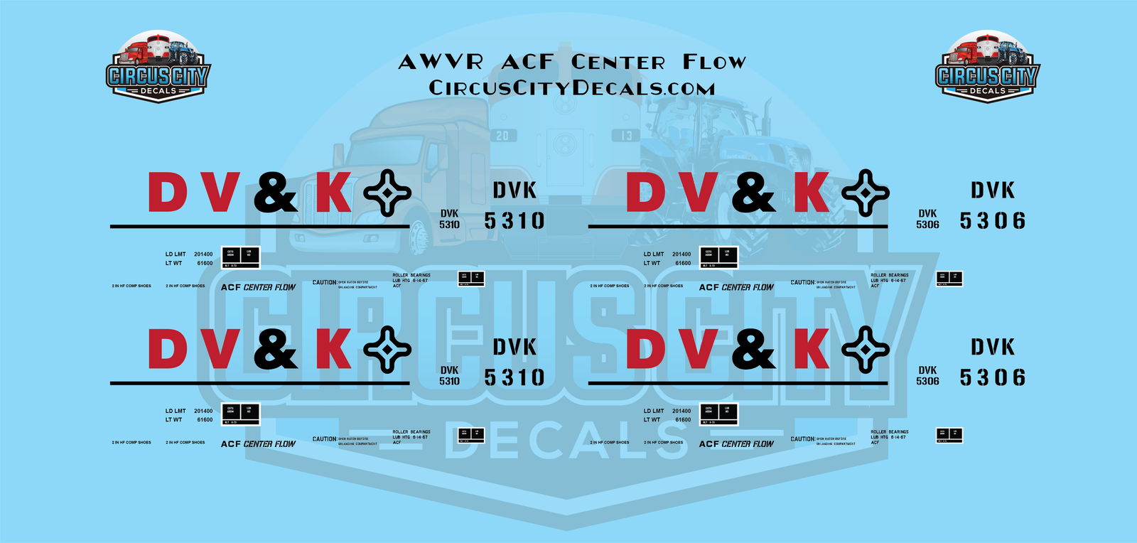 AWVR Unstoppable Movie ACF Center Flow Hopper HO 1:87 Scale Decal Set ...