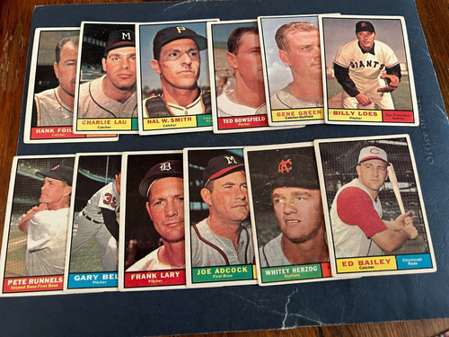 1961 Topps Baseball Lot 36 Cards 29 Different Face-Lary-Adcock -Runnels ...