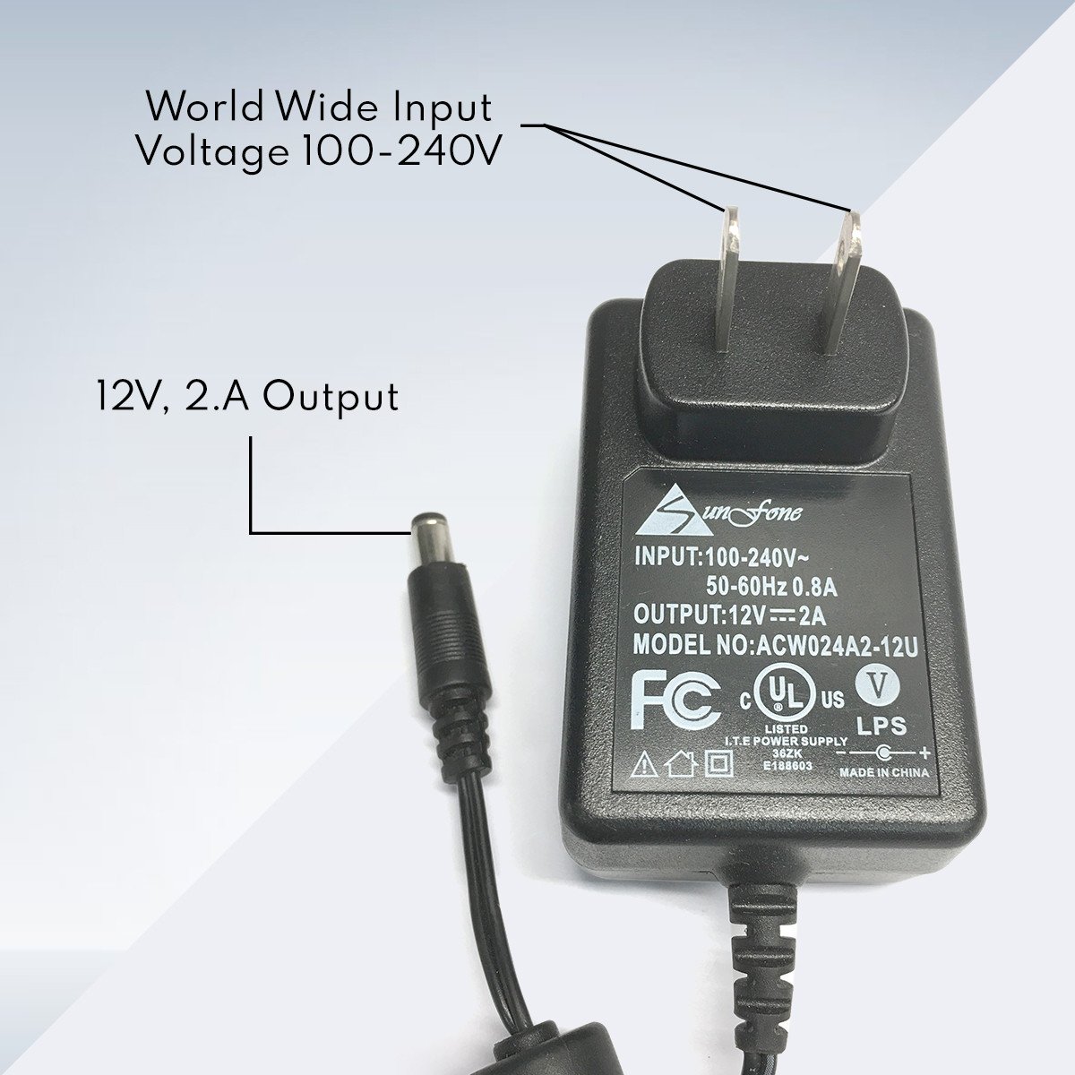 Sunfone ACW024A2-12U AC Power Adapter 12V 2A for External Hard Drive ...