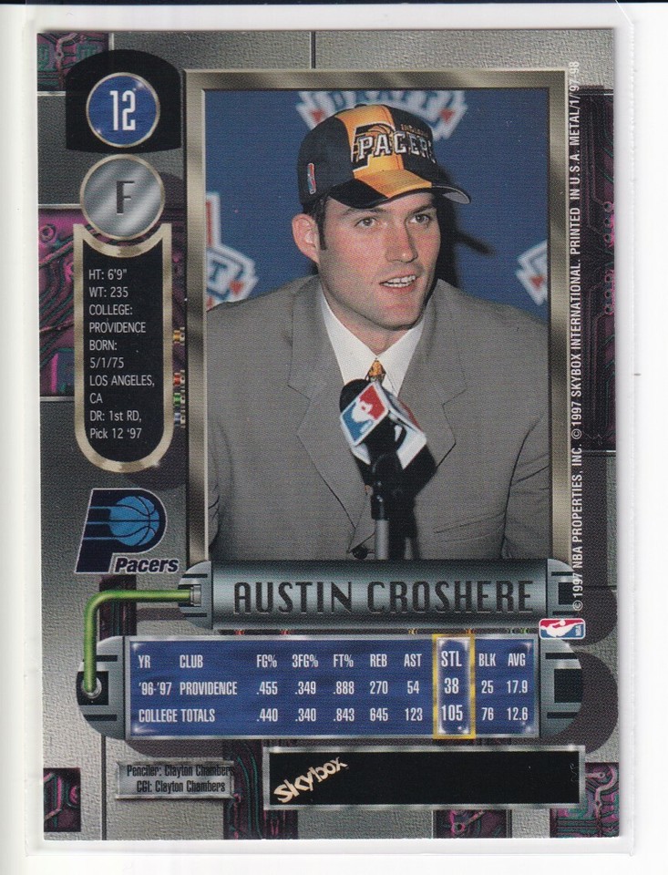 1997-98 Fleer Metal Universe Basketball #12 Austin Croshere Rookie | eBay