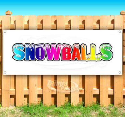 SNOWBALLS Advertising Vinyl Banner Flag Sign Many Sizes USA RAINBOW | eBay