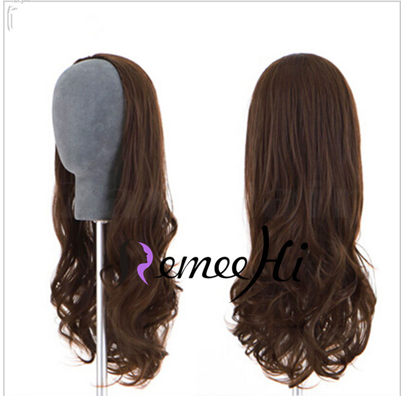 Body Wave Human Hair Half Wigs 100% Remy Human Hair Wig Cap 3/4 Half ...