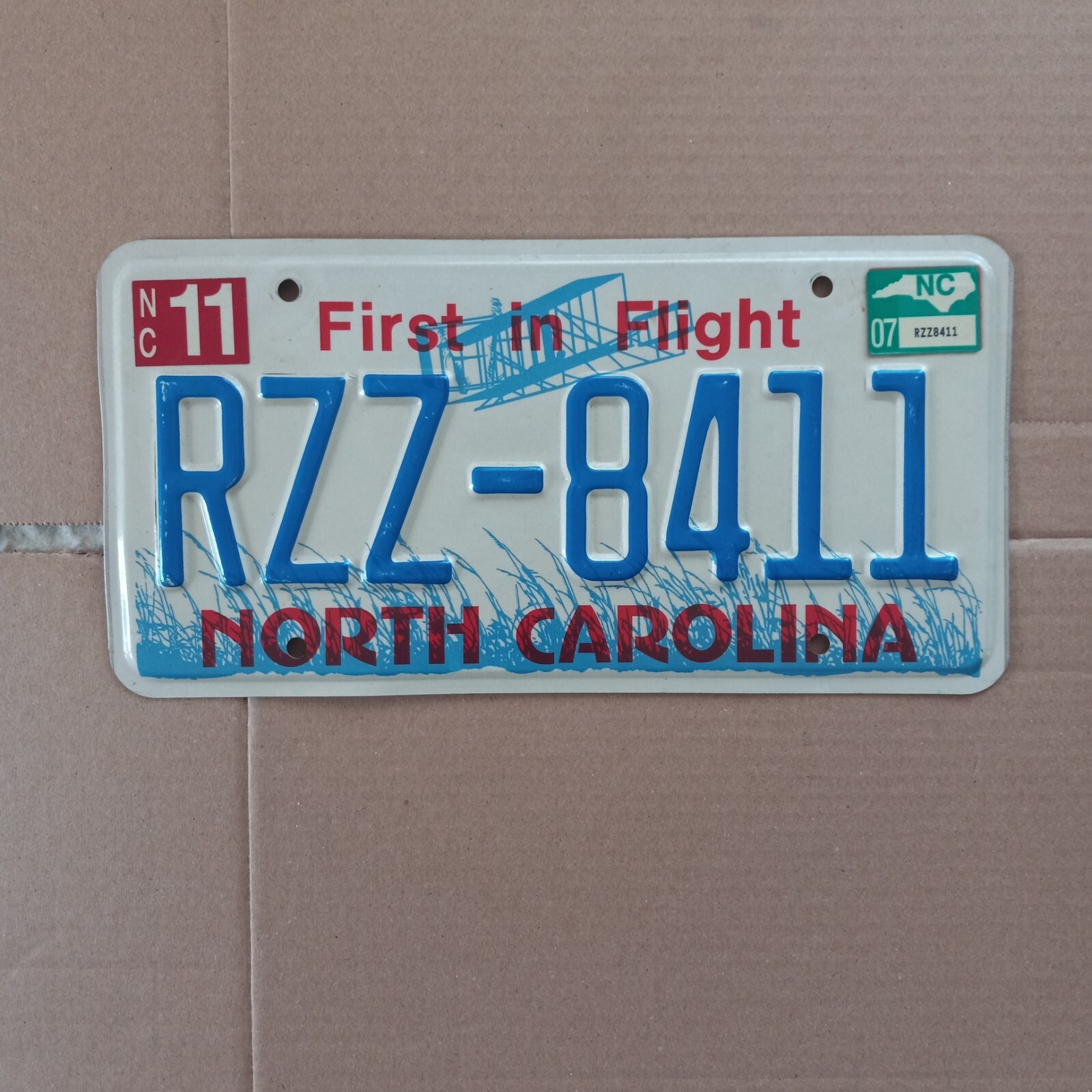2007 North Carolina License Plate - "RZZ-8411" 11 First In Flight | eBay