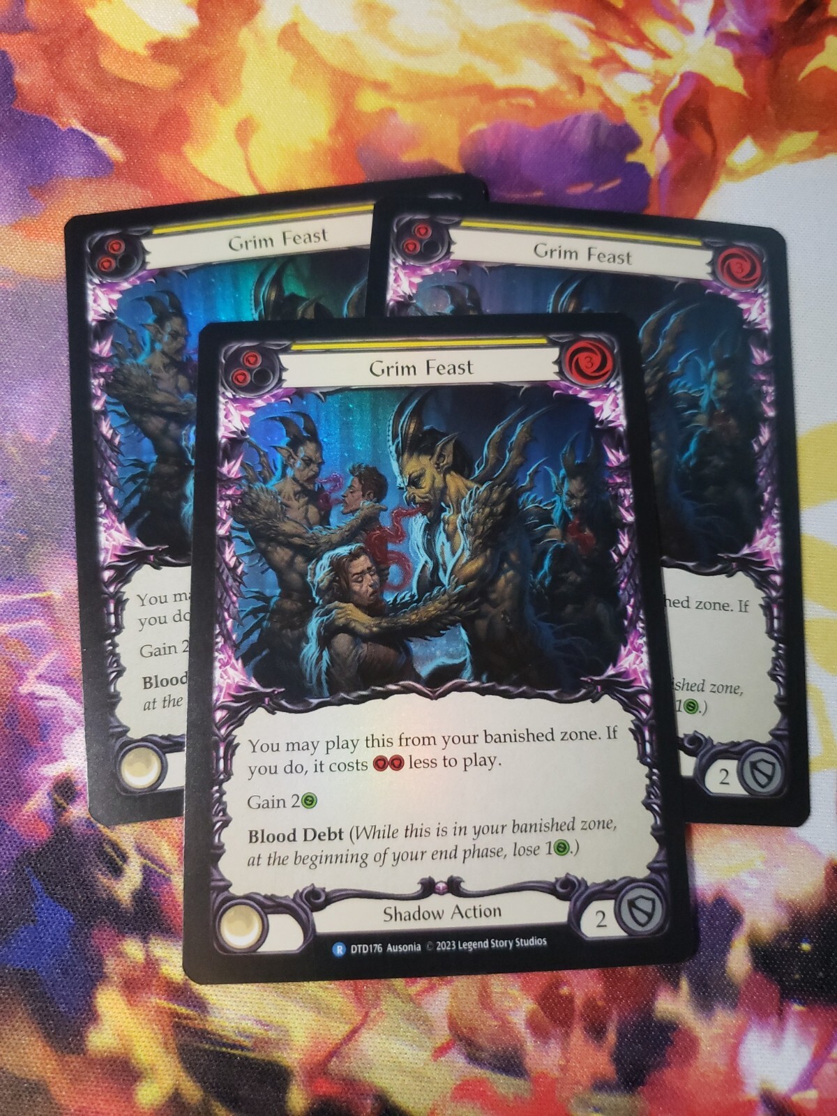 3x Grim Feast Yellow Rainbow Foil Playset Dusk Till Dawn Flesh and Blood | eBay