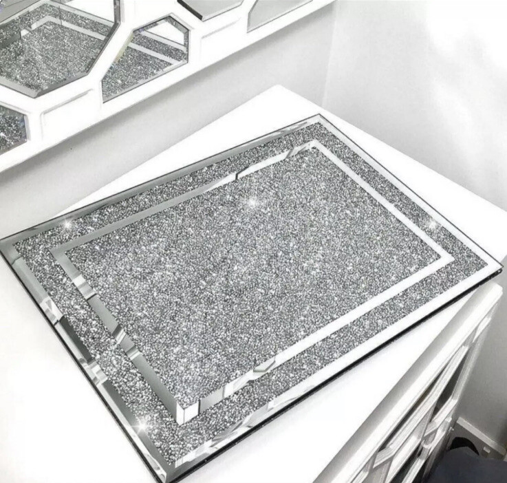 CRUSHED DIAMOND CHOPPING BOARD CRYSTAL FILLED SILVER 30x40cm | eBay UK