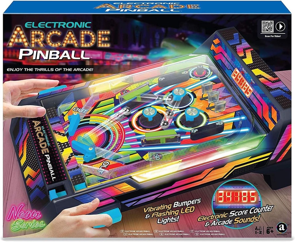 Electronic Arcade Pinball Machine w/ LED Lights, Sounds & Score Counter ...