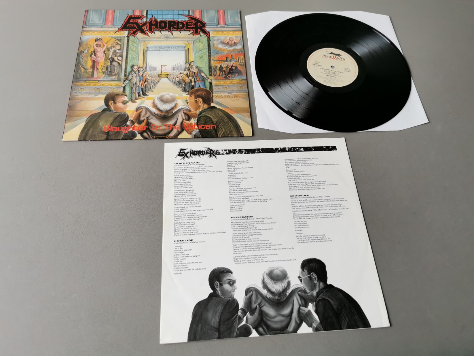 EXHORDER original Vinyl LP Slaughter in the Vatican (1990 Roadracer ...