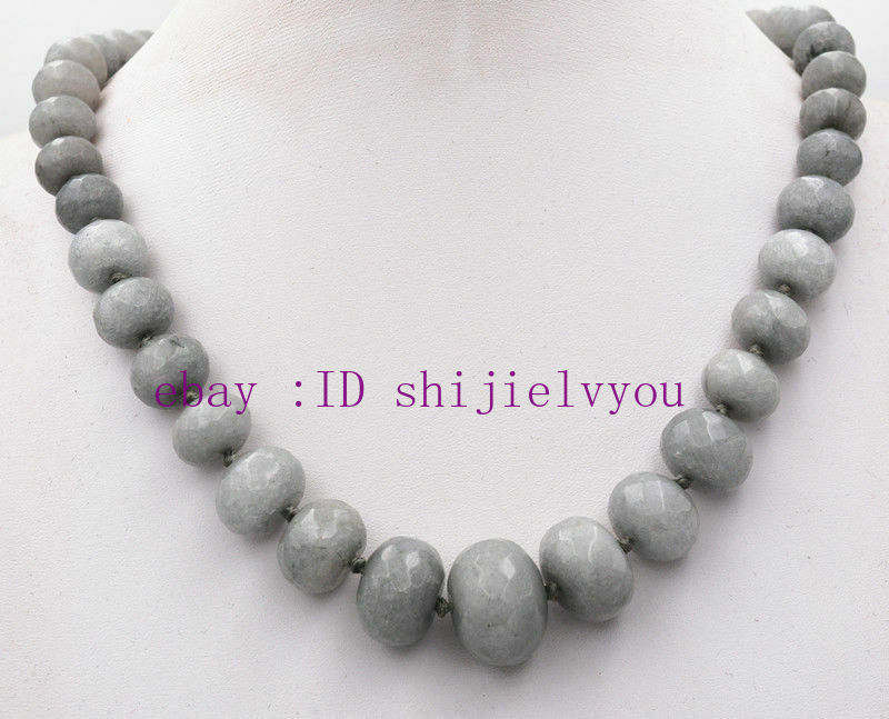 Fine 10-18mm Brazilian gray Aquamarine Faceted Gem Abacus Beads ...