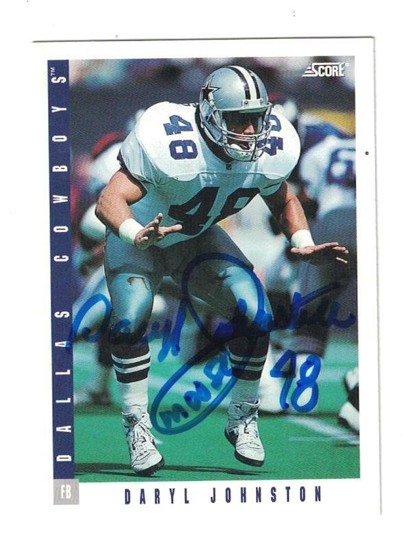 Daryl Johnston Signed Autographed 1993 Score Card Dallas Cowboys Moose ...