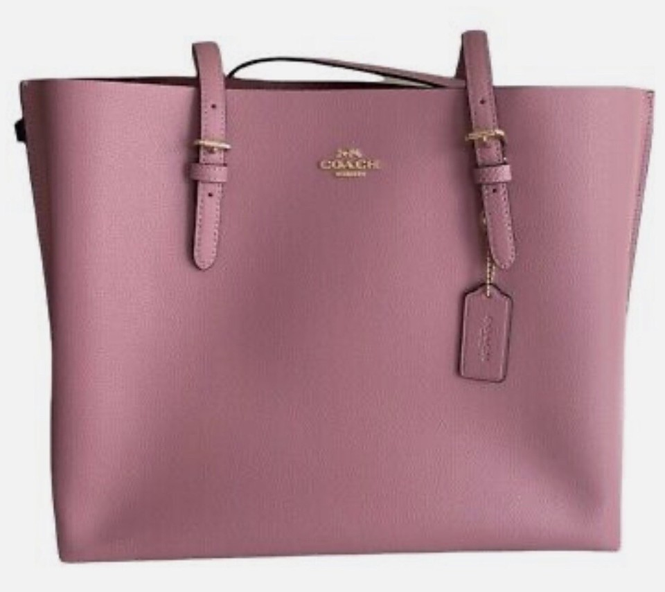 NWT COACH Large Mollie 1671 Double Face Leather Tote Bag Pink | eBay