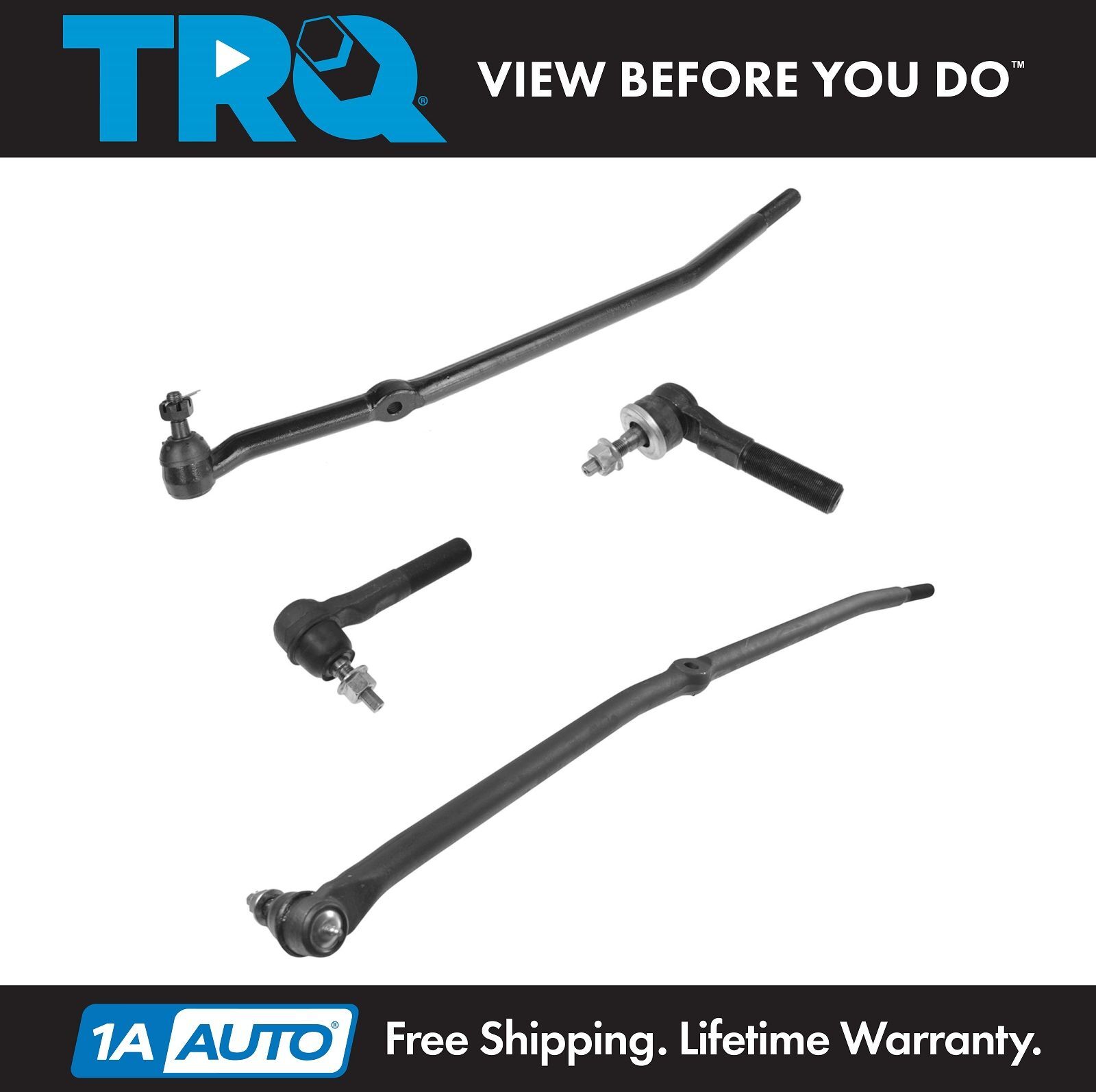TRQ Inner Outer Drag Link Tie Rod End Kit LH RH Set of 4 for 03-08 Ram ...