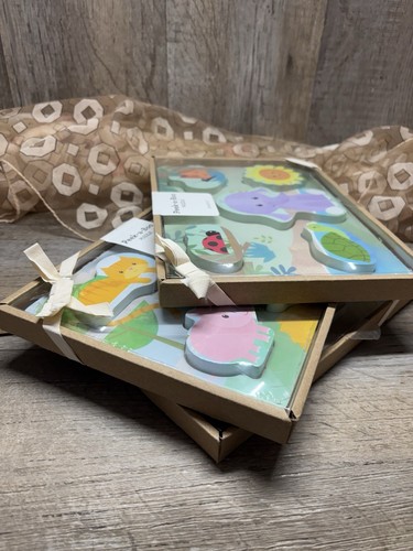 Demdaco PEEK-A-BOO Wooden Puzzle 5 Shapes Set Of 3 NOS Dino Puppy ...