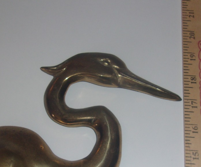 VTG LARGE 19" tall MCM REGENCY VINTAGE SOLID BRASS HERON/CRANE WALL ART ...