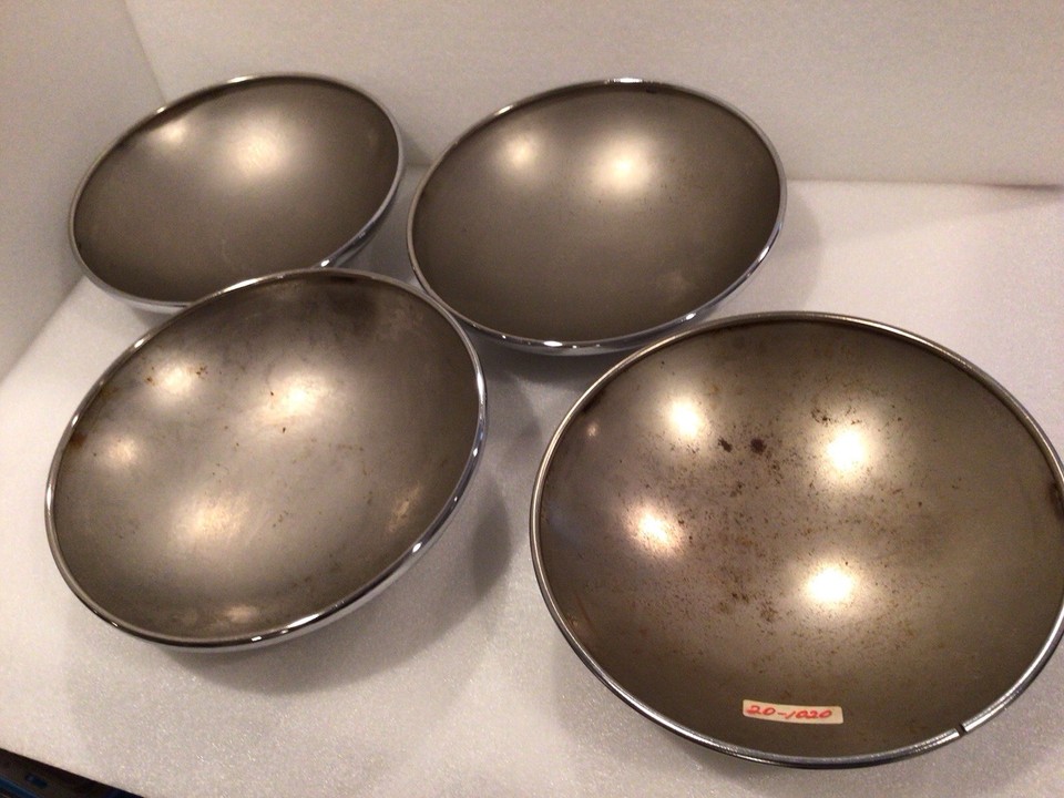 10 1/4" CHROME STEEL BABY MOON HUBCAPS SET OF 4,GREAT SHINE, NICE ITEM ...