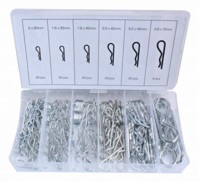 150pc Spring/ R-Clips Hair Pins Assortments Set Hitch Lynch Cotter Zinc ...